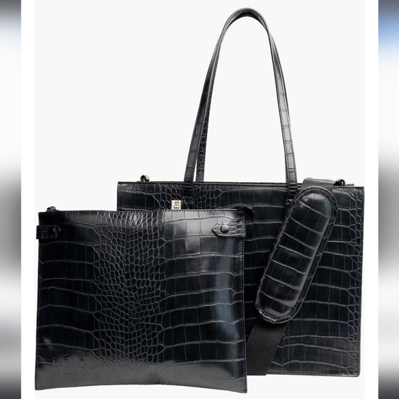 BEIS | Bags | Beis Mini Work Croc Embossed Faux Leather Tote | Poshmark